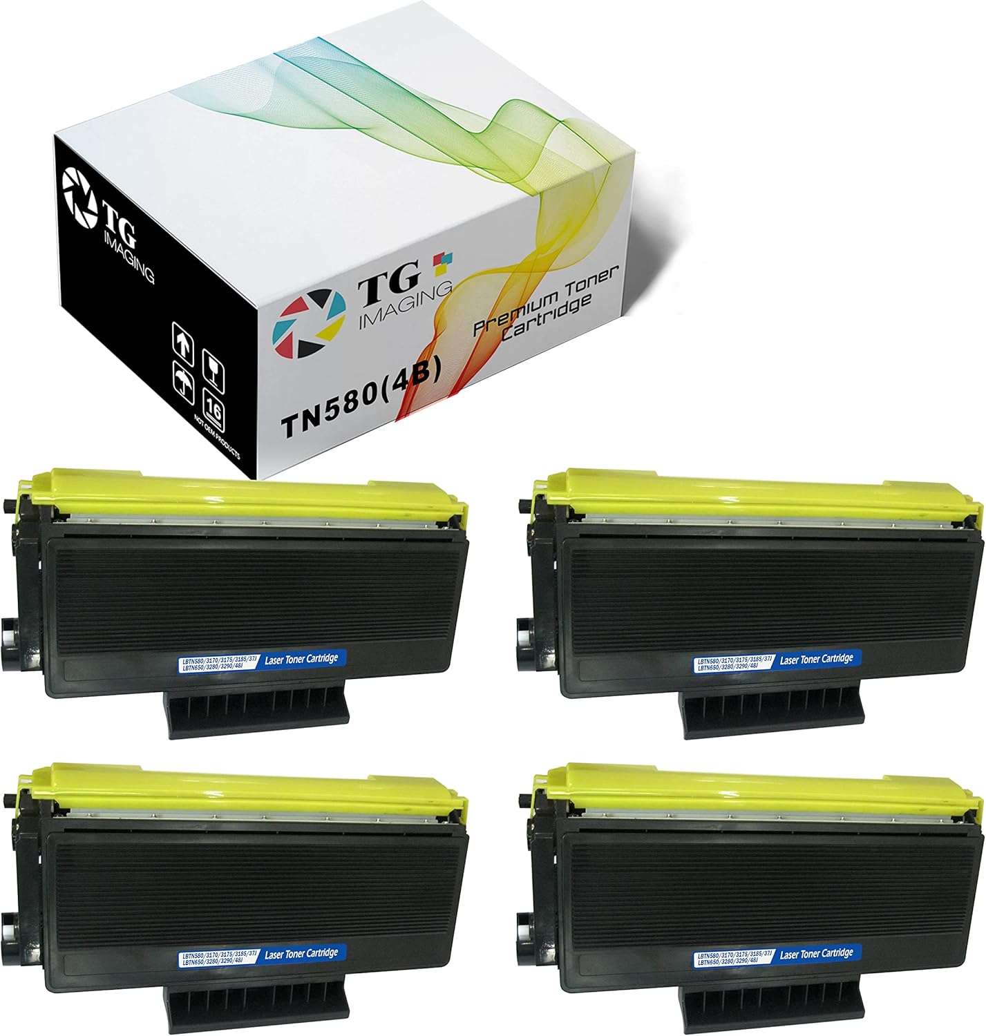 Amazon.com: TG Imaging (4-Pack Compatible Replacement for Brother TN580 TN-580 TN 580 Toner ...