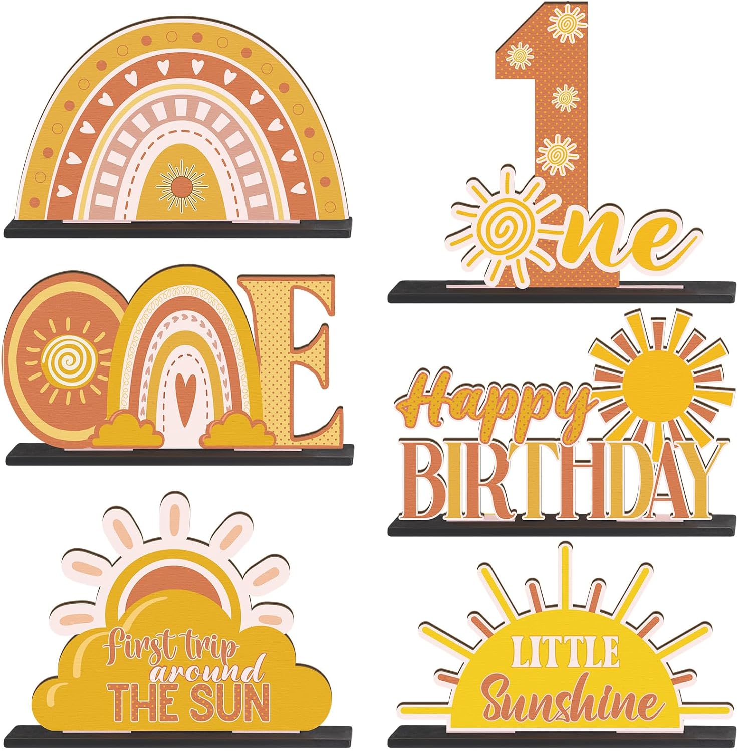Amazon.com: Suzile 6 Pcs Boho First Birthday Decorations Sunshine Party ...