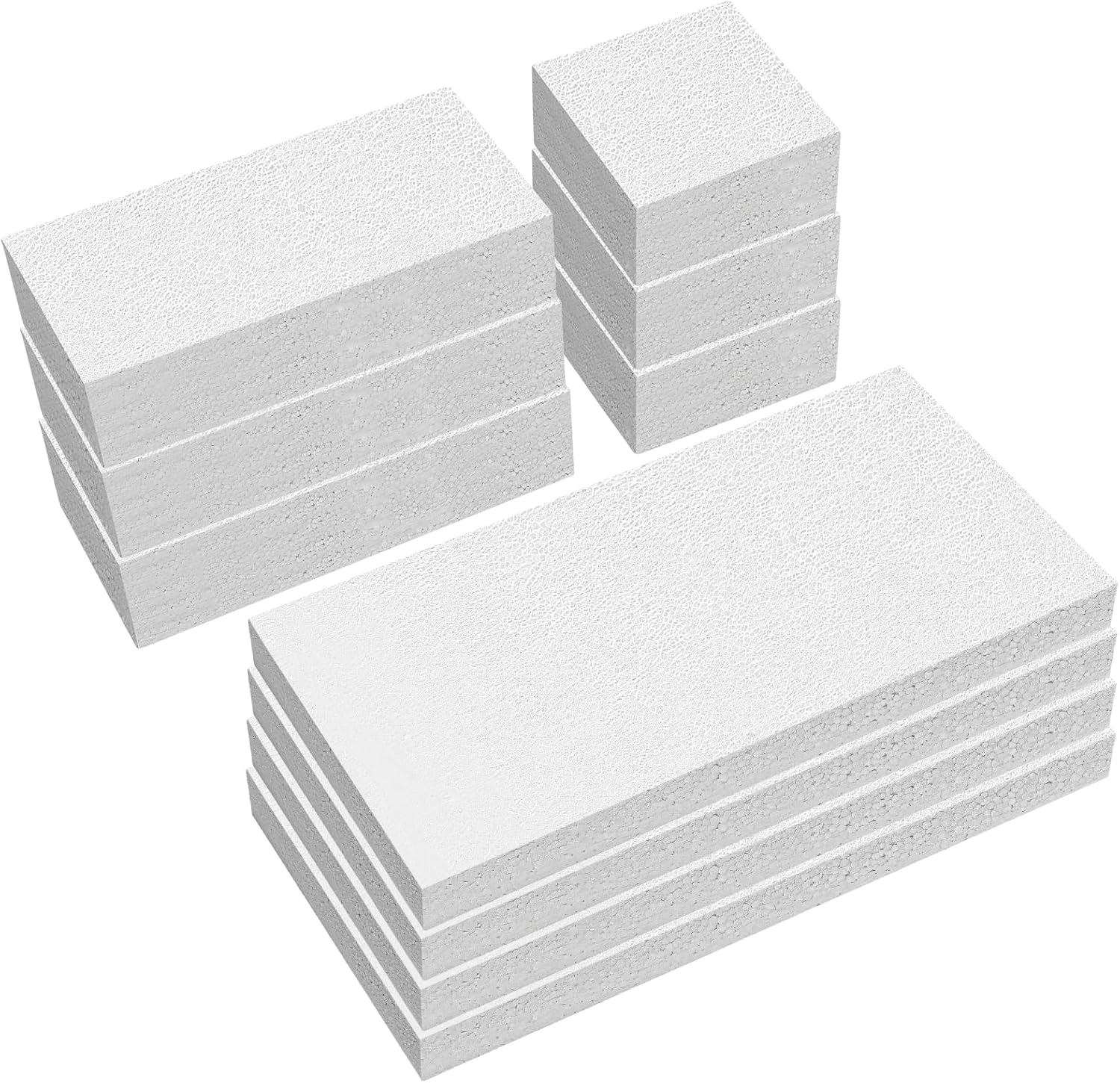Amazon.com: HIMOMO 10 Pack Craft Foam Blocks, 3 Size Square Polystyrene ...