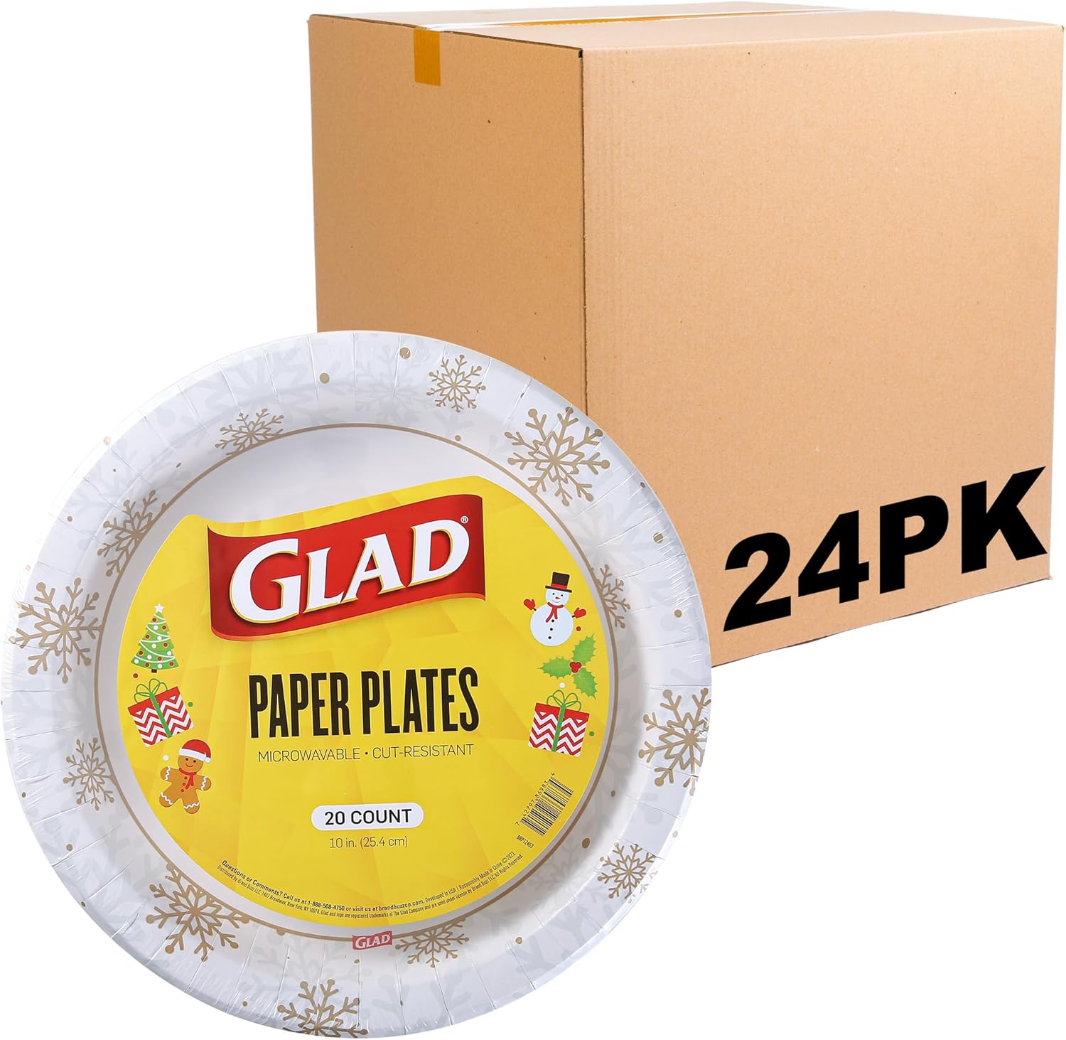 Amazon.com: Glad Everyday Disposable Paper Plates with Holiday Silver ...
