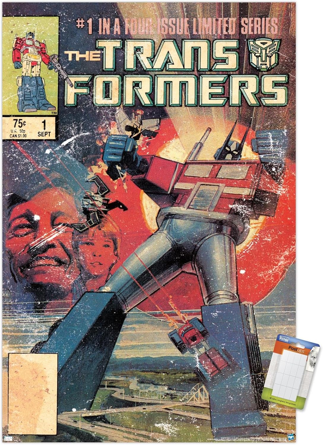 Amazon.com: Hasbro Transformers - 1984 Comic Cover #1 Wall Poster, 34L ...