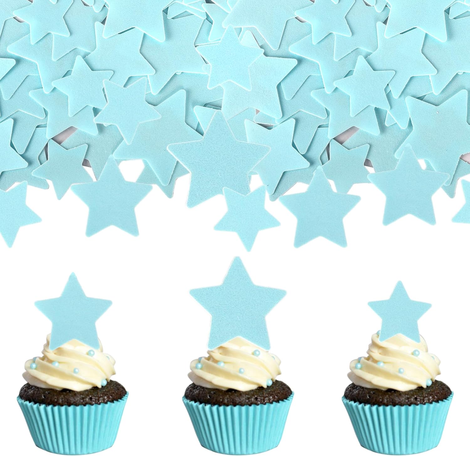 Amazon.com: 60 Pack Edible Star Cupcake Topper Twinkle Little Star ...