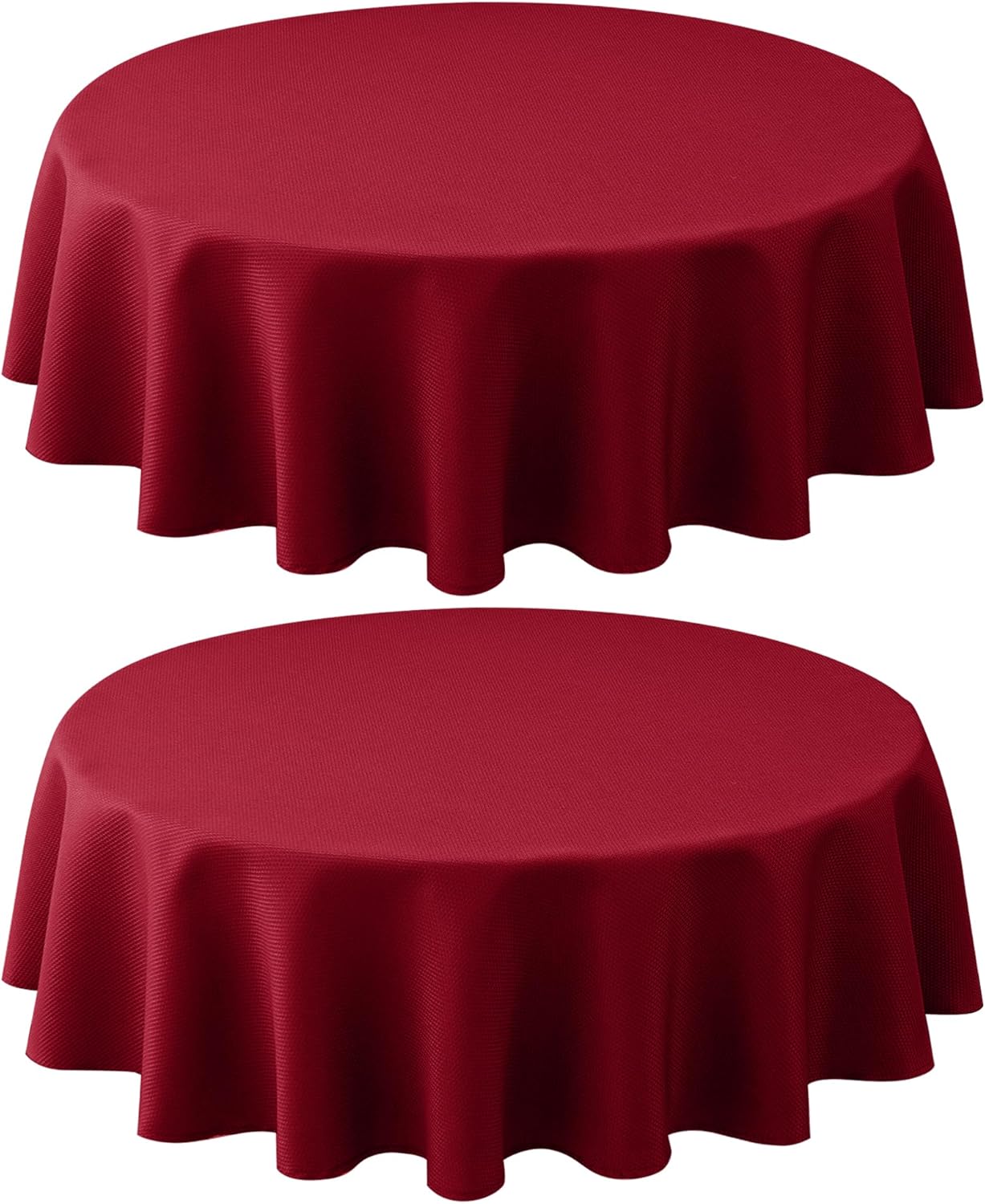 Amazon.com: Biscaynebay 2 Pack Textured Fabric Round Tablecloths 60 ...