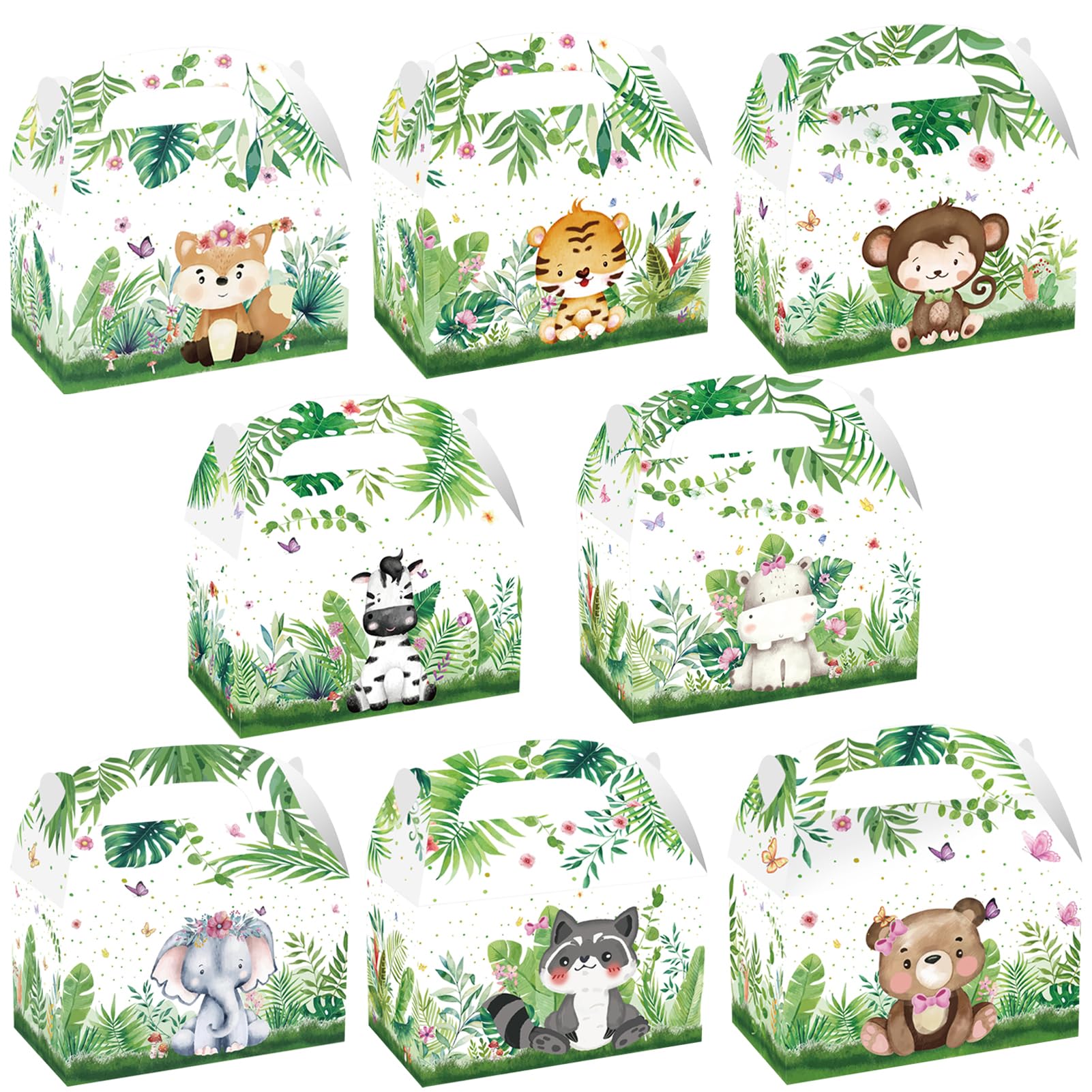 Amazon.com: Cieovo 24 Pack Jungle Safari Animals Party Favor Cardboard ...