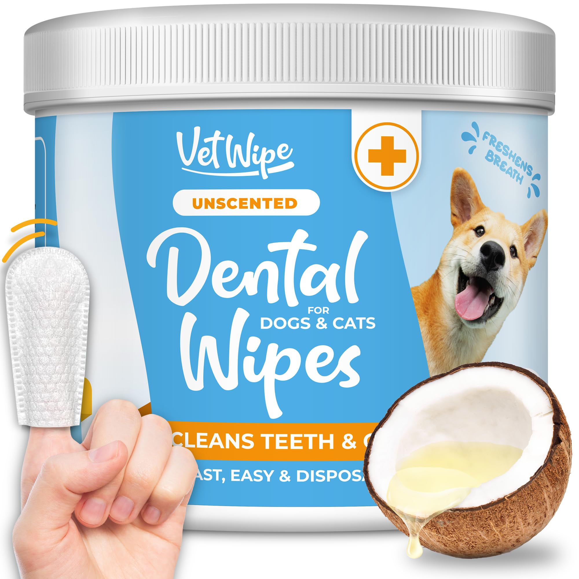 Amazon.com : VetWipe Dog Teeth Cleaning Finger Wipes - Easy Cats & Dogs ...