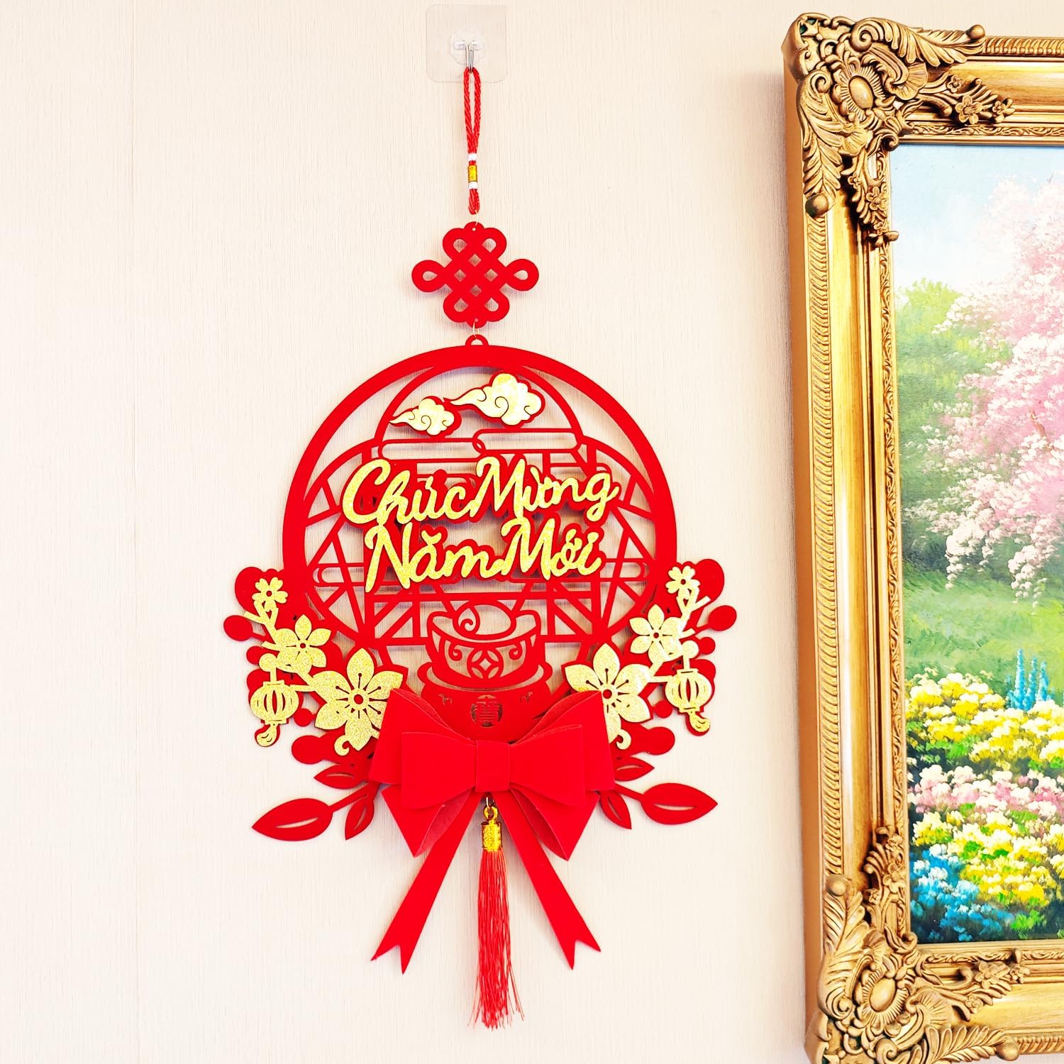 Amazon.com: LOONELO Vietnamese New Year Hanging Ornament with Tassel ...