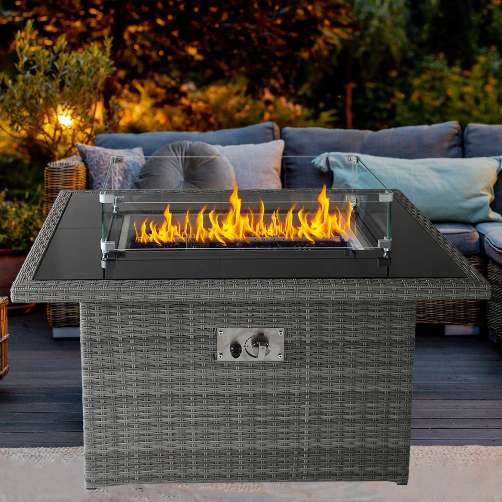 Amazon.com: Magicorange 43in Gas Fire Pit Table Outdoor Fire Pit 50,000 ...