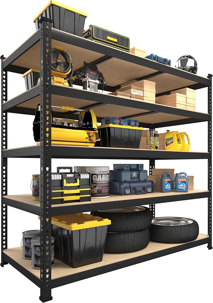 Amazon.com: PrimeZone Heavy Duty Adjustable 5 Tier Garage Storage ...