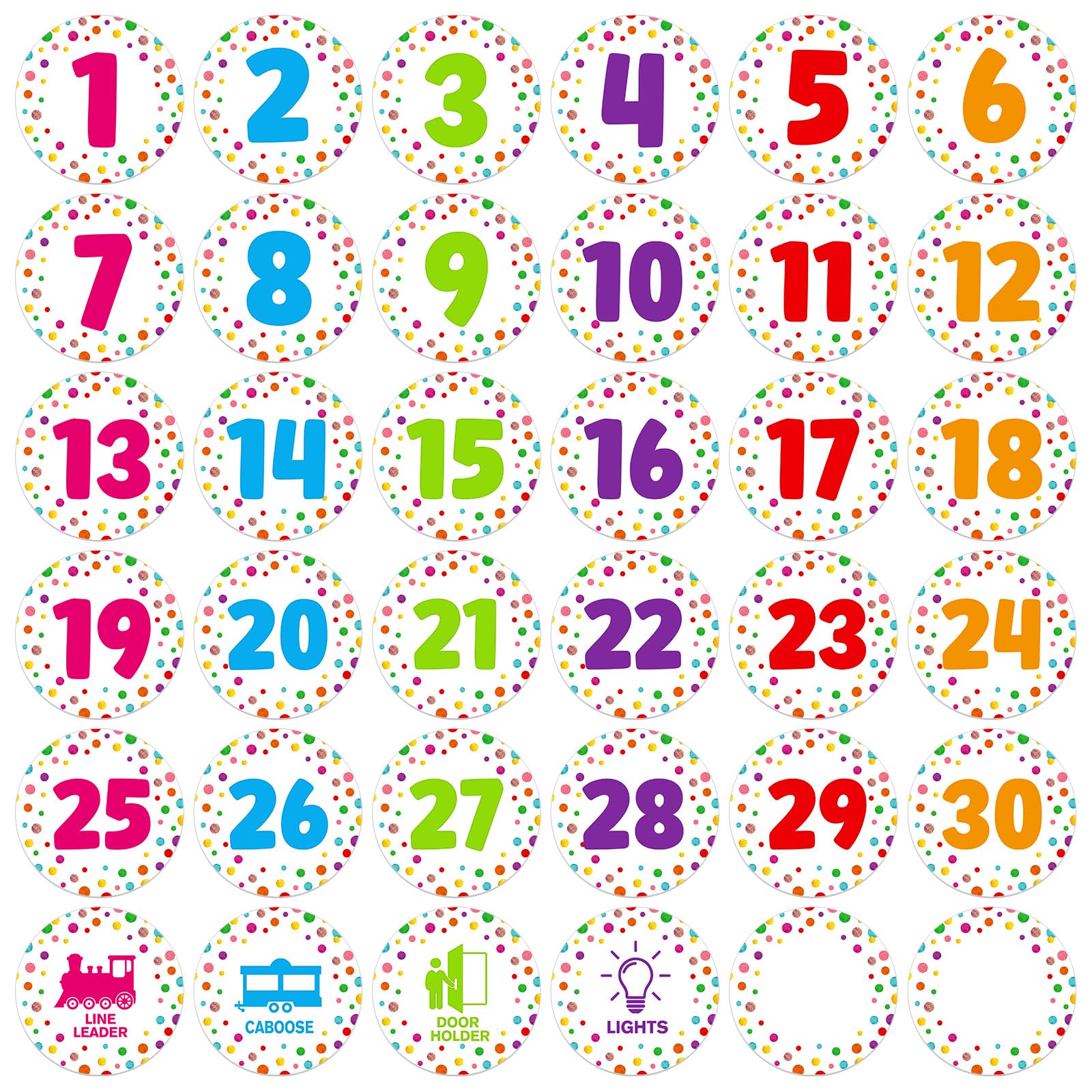 Snapklik.com : Boho Line Up Spots For Classroom Floor - 36PCS Confetti ...