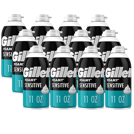 Amazon.com: Gillette Foamy Shaving Cream, Sensitive Skin, 11 Ounce ...