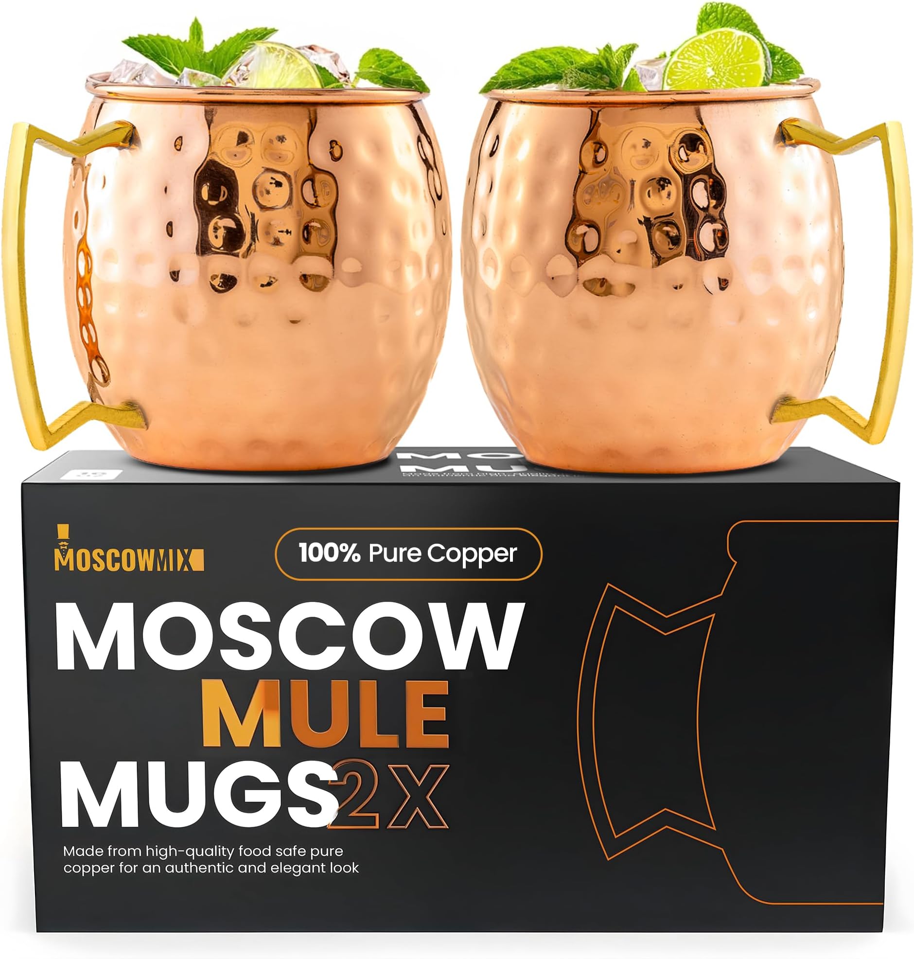 Amazon.com: Moscow-Mix Moscow Mule Mugs - Set of 2-100% Pure Copper ...