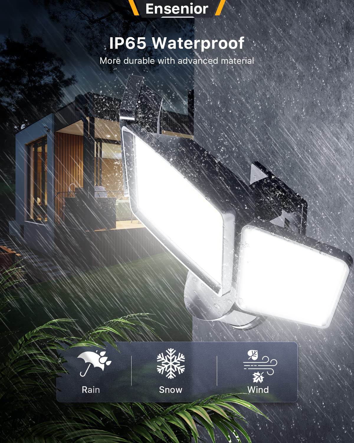 Snapklik.com : 5 Motion Sensor Modes Solar Security Light, 1800LM 270 ...