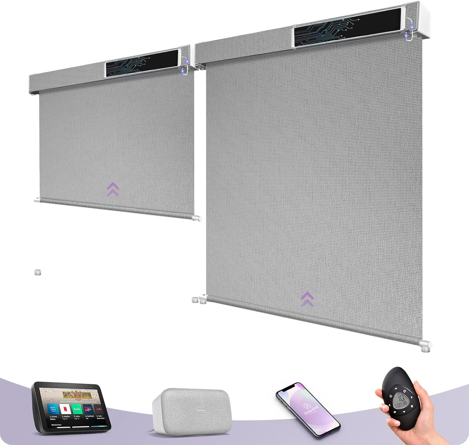 Amazon.com: Graywind Motorized Outdoor Shades for Patio, Compatible ...