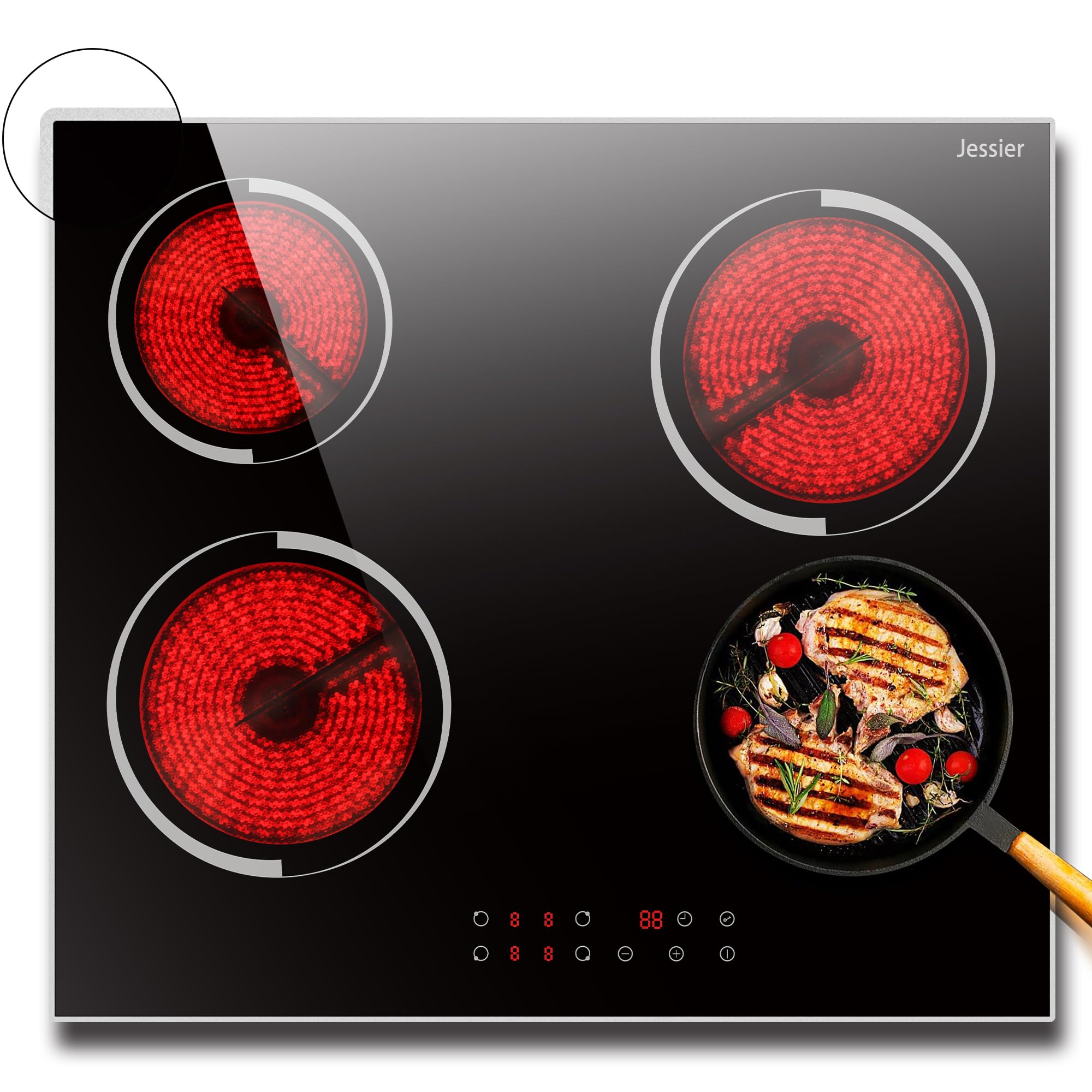 Snapklik.com : Jessier Electric Cooktop 24 Inch - 4 Burner Countertop ...