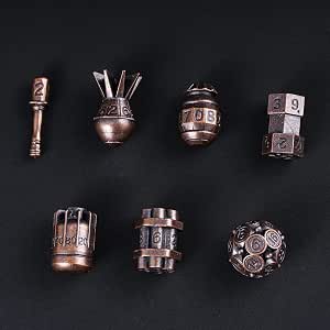 Amazon.com: UDIXI Metal Dice Set D&D, 7-Die Bomb-Shaped Metal DND Dice ...