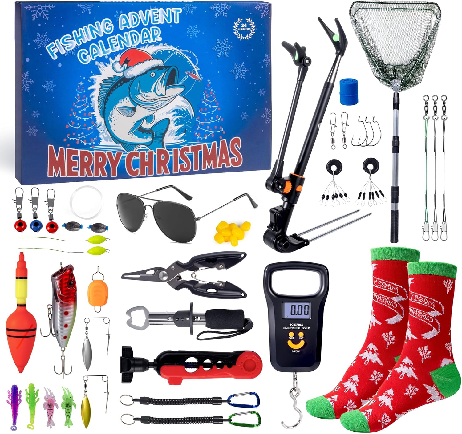 Amazon.com: Fishing Advent Calendar 2025, 24 Days Fishing Tackle Advent ...