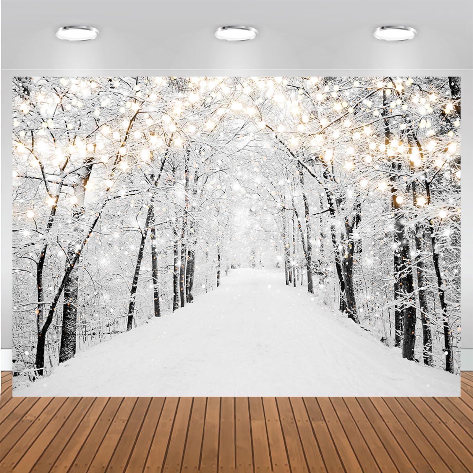 Amazon.com : Mocsicka Winter Wonderland White Snow Backdrop Wonderland ...