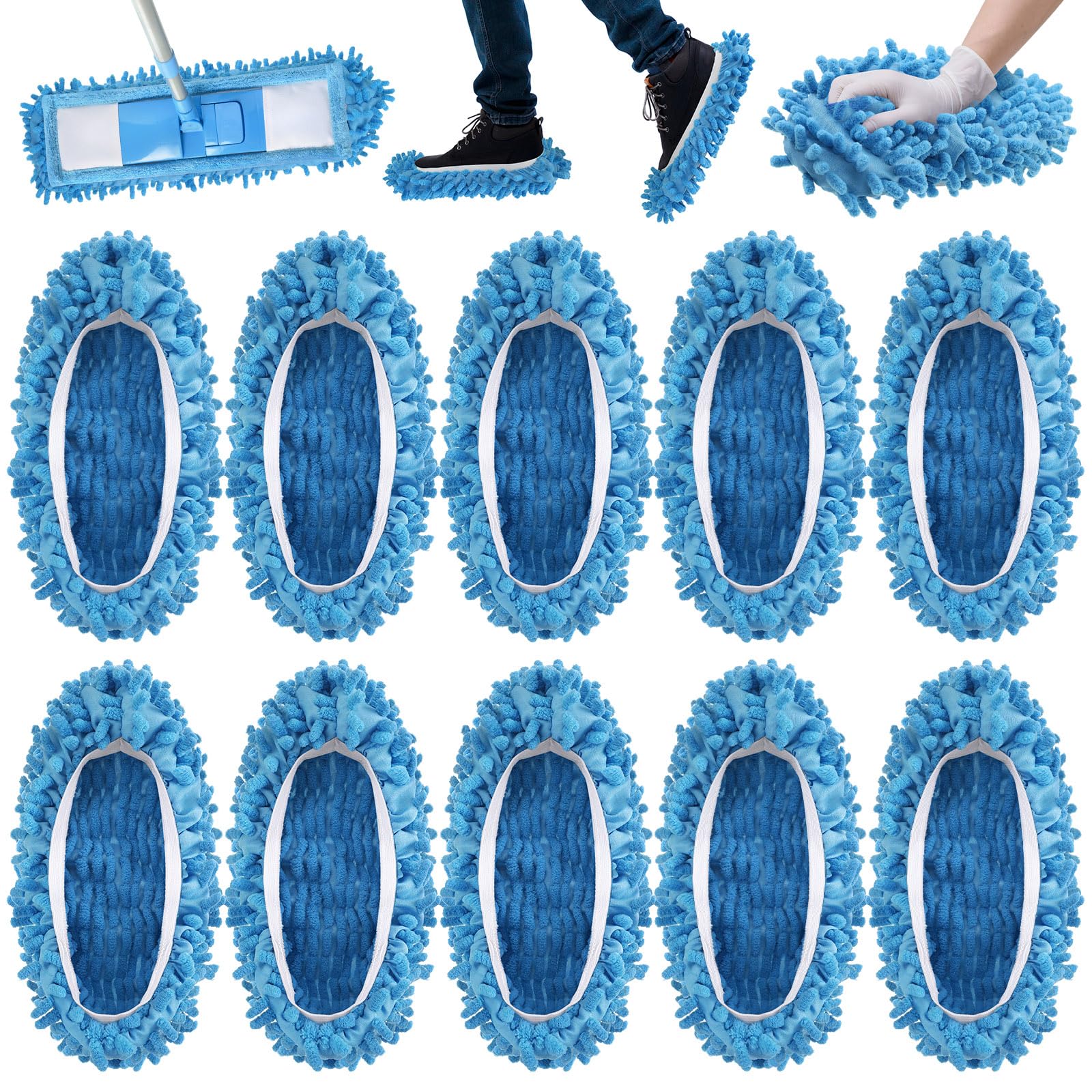 Amazon.com: CHENGU 10 Pcs Mop Slippers Shoes Cover for Floor Cleaning ...