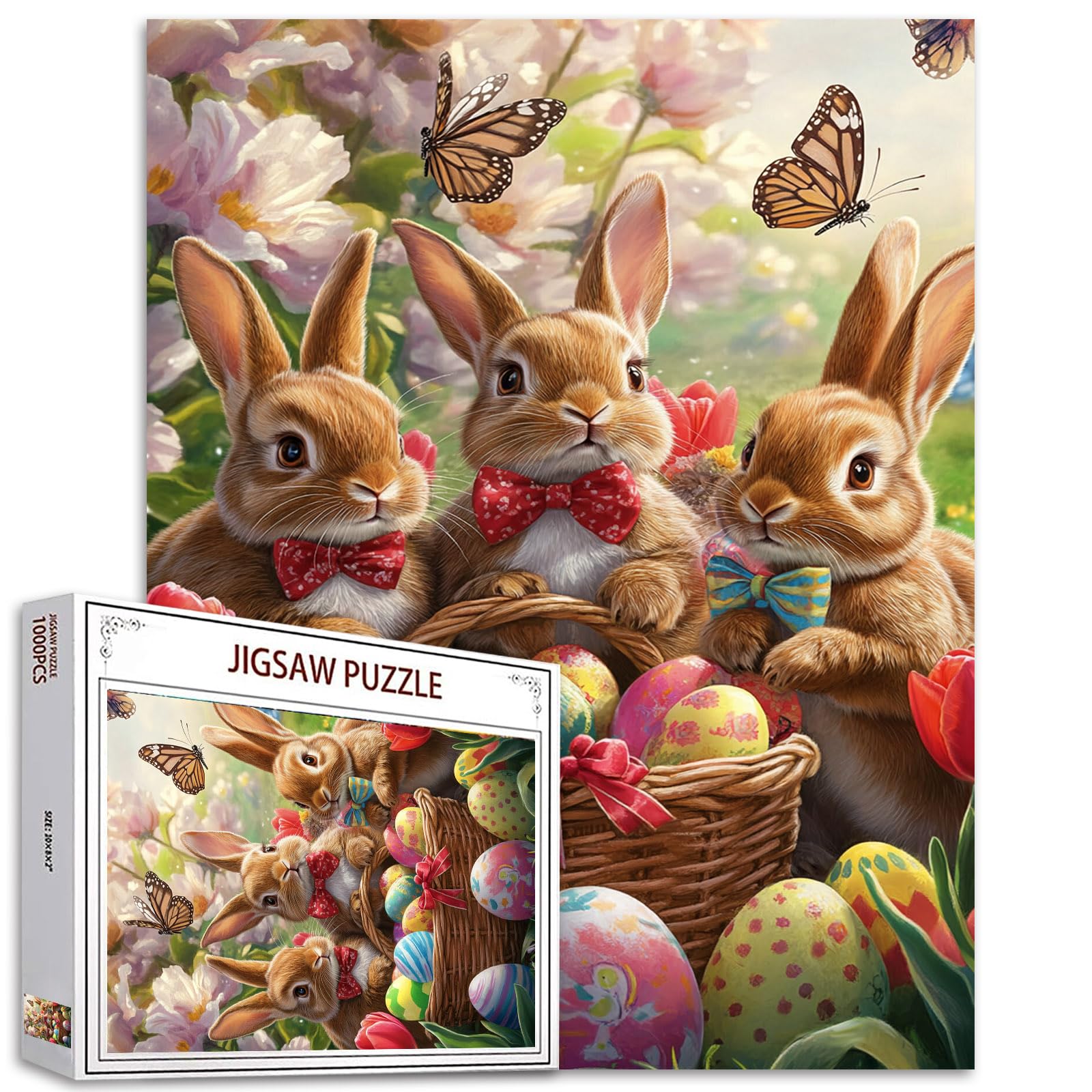 Amazon.com: 1000 Piece Easter Egg Jigsaw Puzzles for Adults Bunny with ...