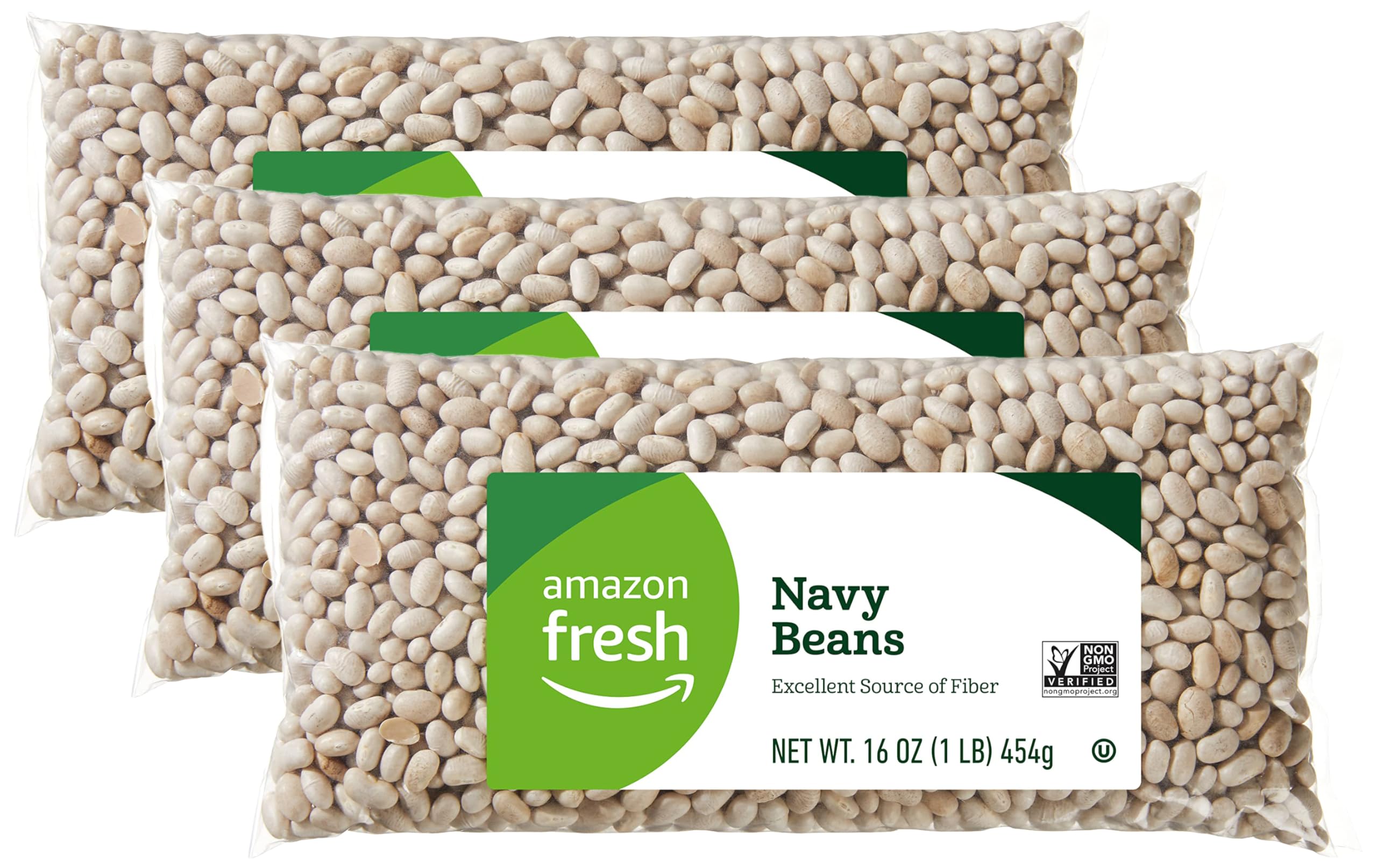 Amazon.com: Amazon Fresh, Navy Beans, Whole, 16 Oz (Pack of 3)