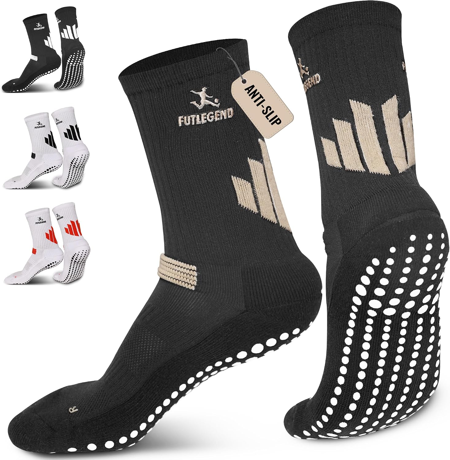 Amazon.com: FUTLEGEND Men's Soccer Socks with Grips, Cushion Zones ...