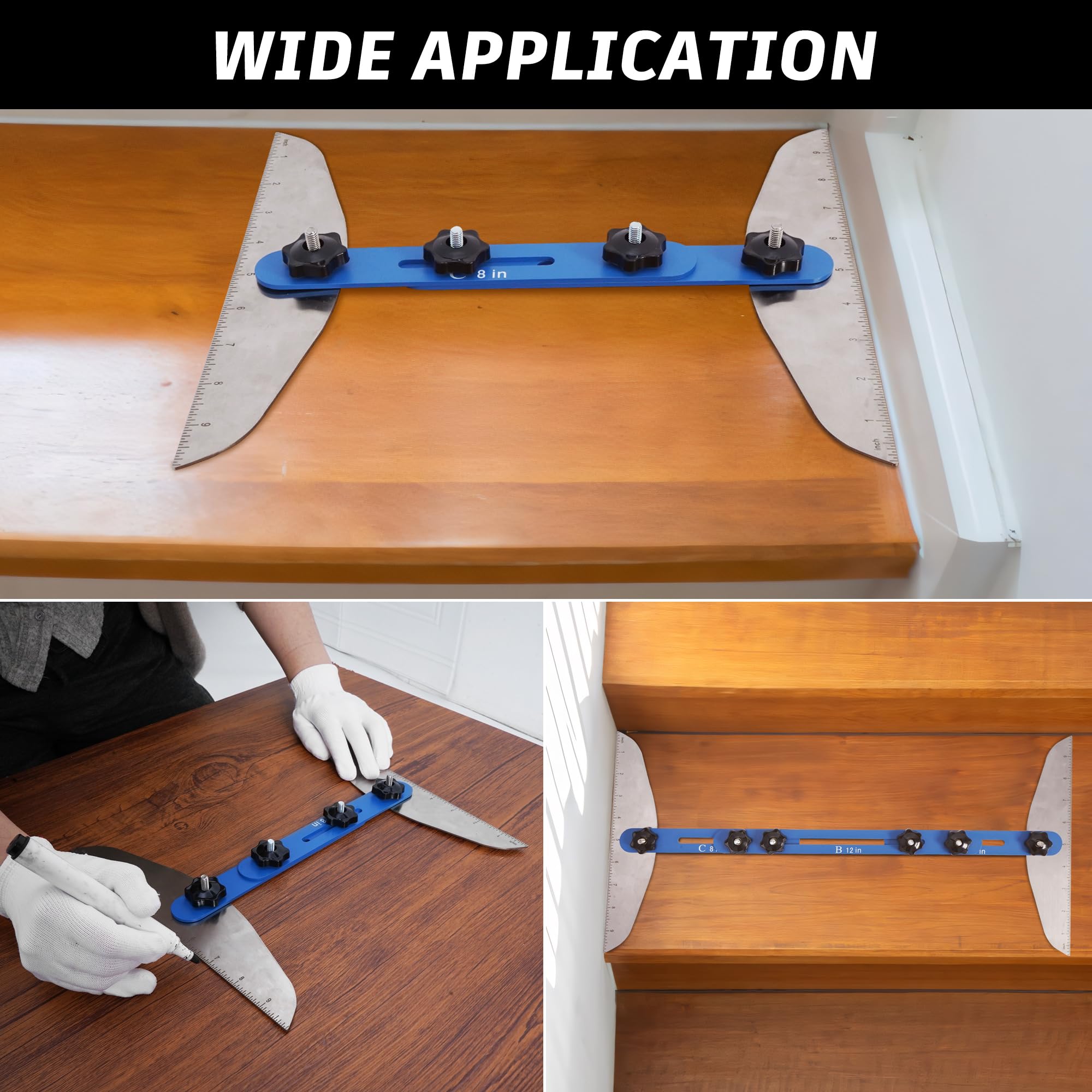 Snapklik.com : Tonchean Stair Treads Gauge Template Tool Solid Metal ...