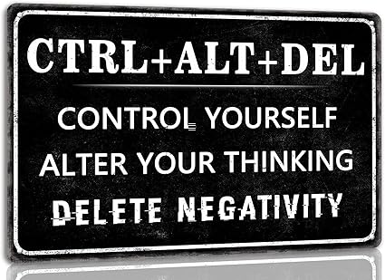 Amazon.com : Inspirational Wall Decor Ctrl+alt+del Control Yourself ...