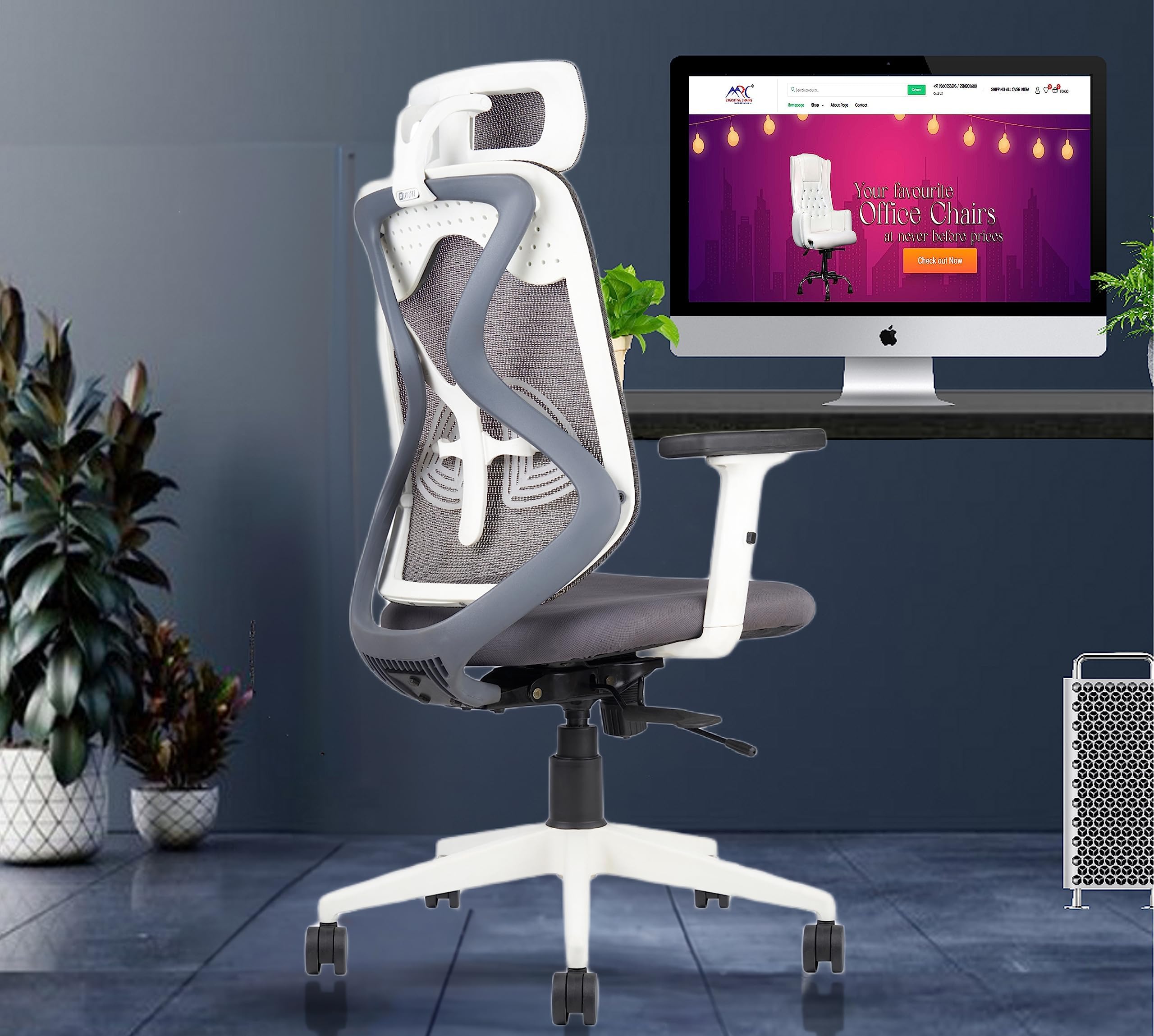 MRC Spine Mesh Highback Ergonomic Desk Office Chair with Sliding seat ...