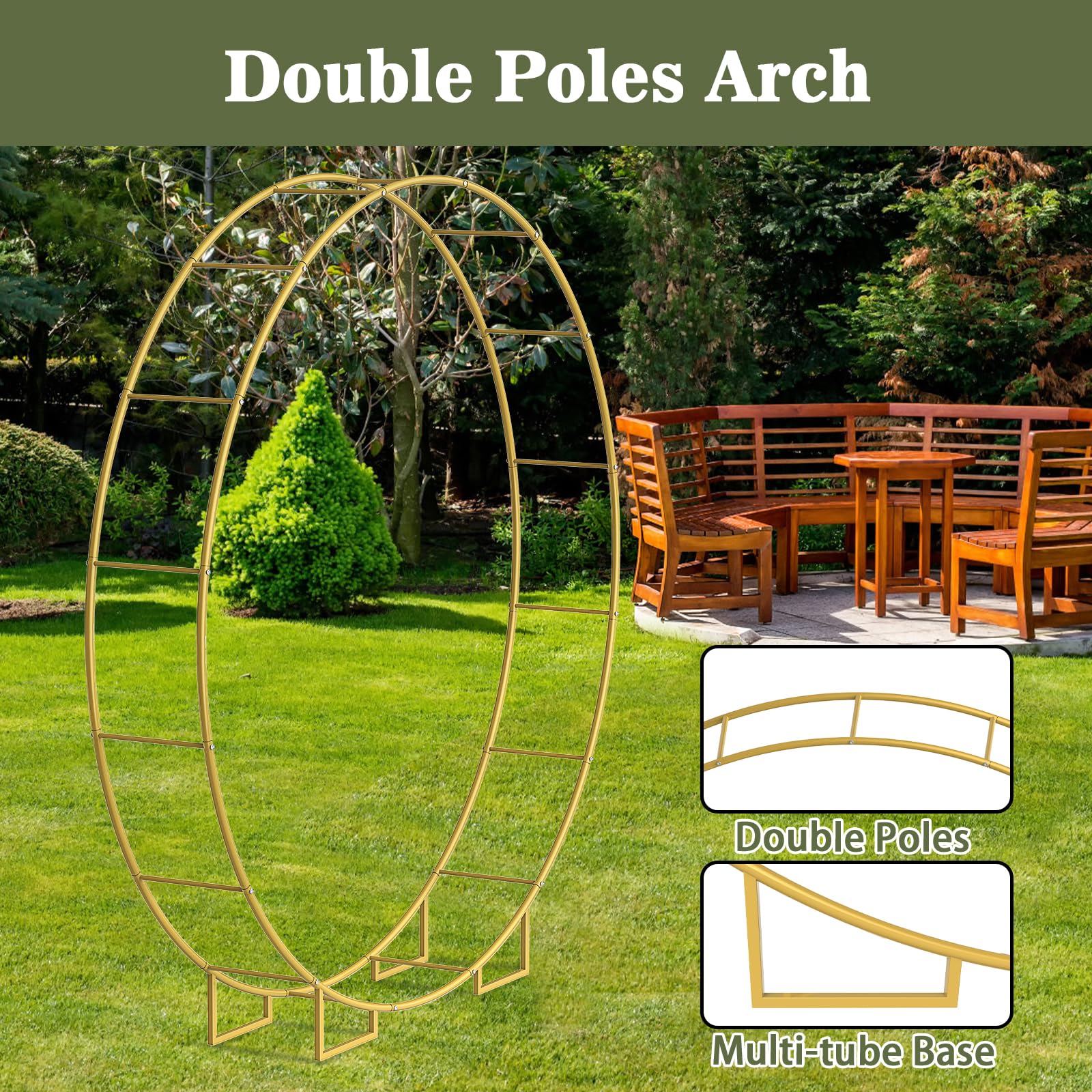 Snapklik.com : Round Backdrop Stand, 6.5FT Wedding Arch, Heavy Duty ...