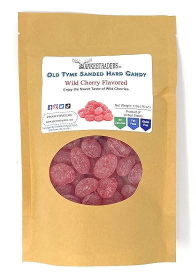Amazon.com: Yankee Traders Old Tyme Sanded Hard Candy, Cherry, 1 Pound ...