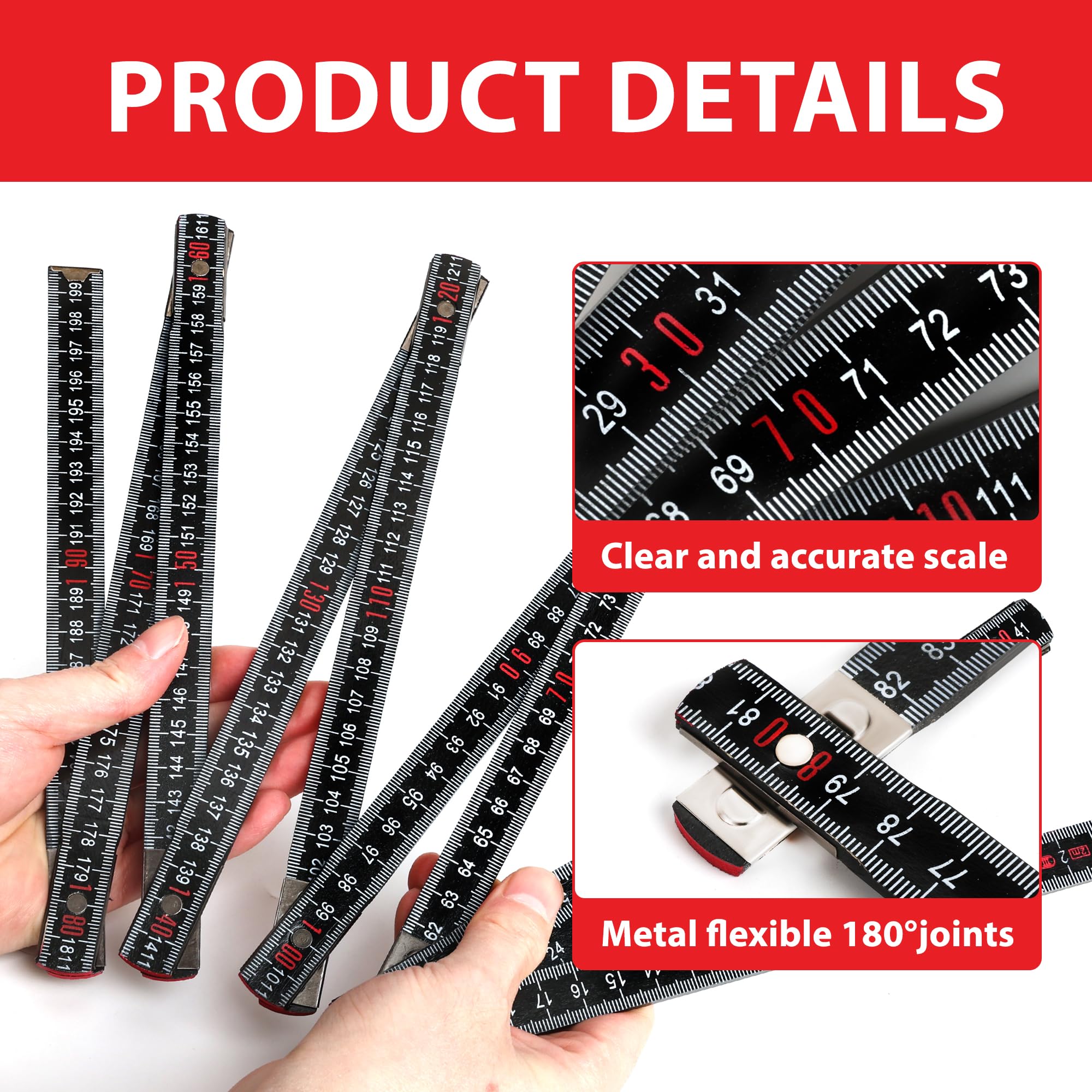 Dual Scale Tank Measuring Stick 2-Pack Foldable Fuel Tank Measuring ...