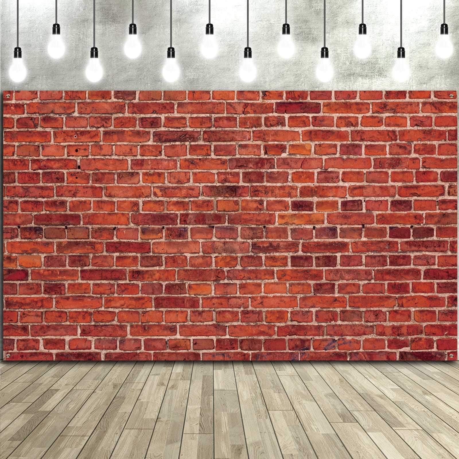 Amazon.com : Red Brick Wall Party Backdrop, Large Fabric Red Brick Sign ...