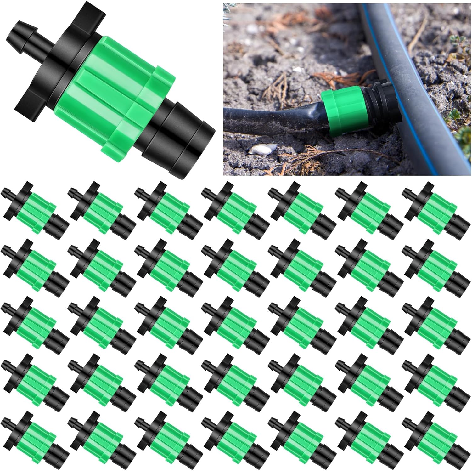 Amazon.com : Frienda 50 Pcs Drip Tape Connector Fittings, Locks 1/4 ...