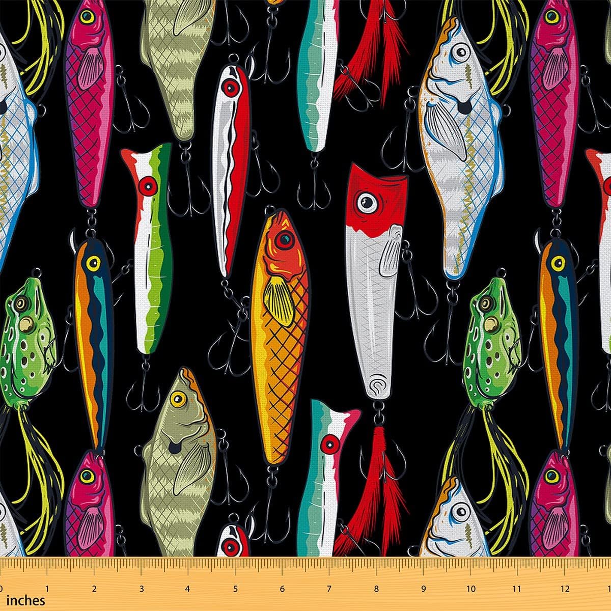 Amazon.com: Fish Decorative Fabric - Colorful Ocean Sea Animal Fishing ...