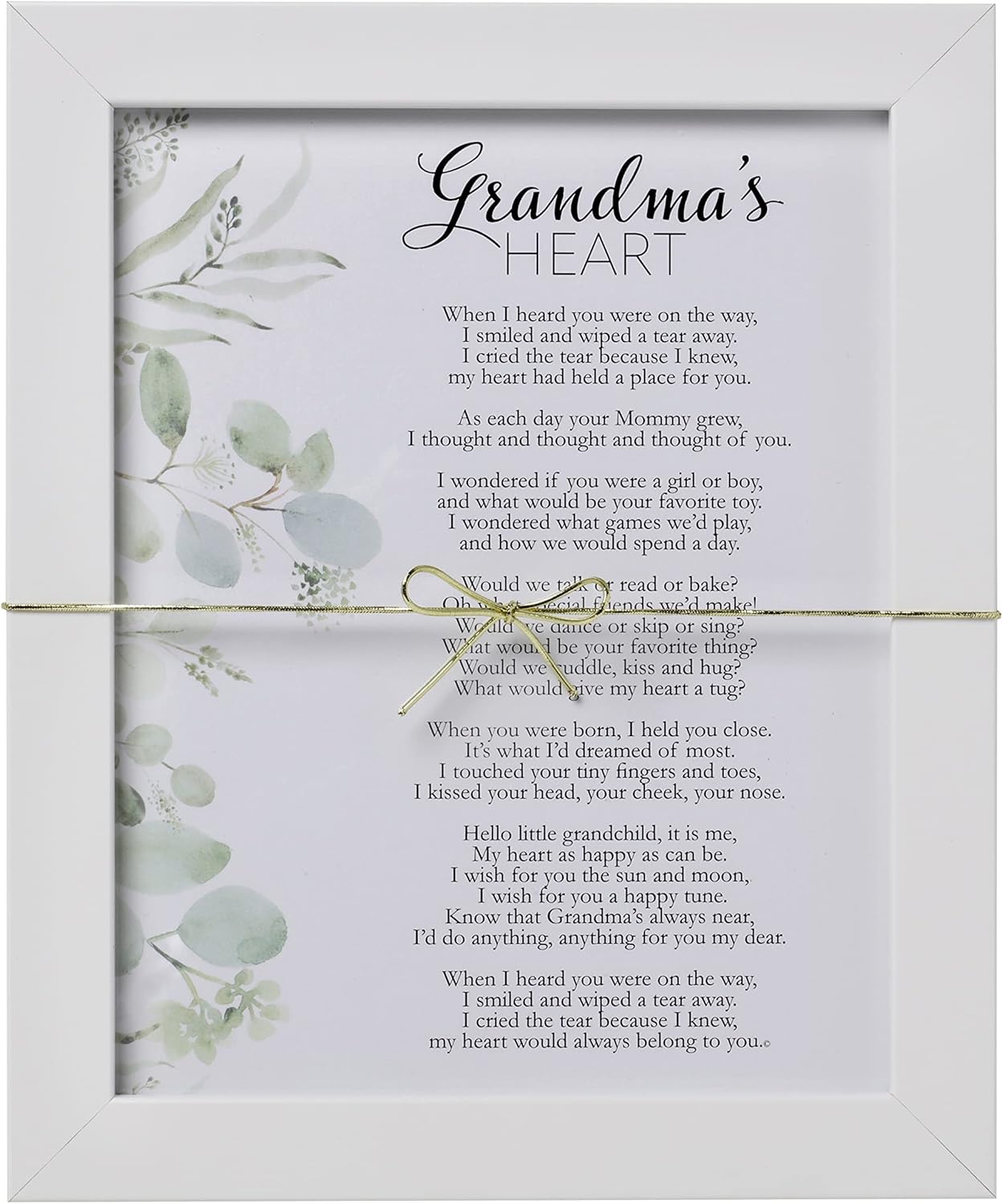 Amazon.com - Grandma's Heart Poem Frame with Unique Keepsake Letter Kit ...