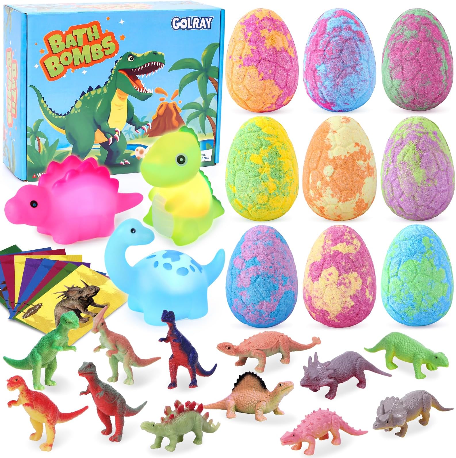 Amazon.com : Bath Bombs for Kids - XL Dino Eggs Bath Bombs with ...