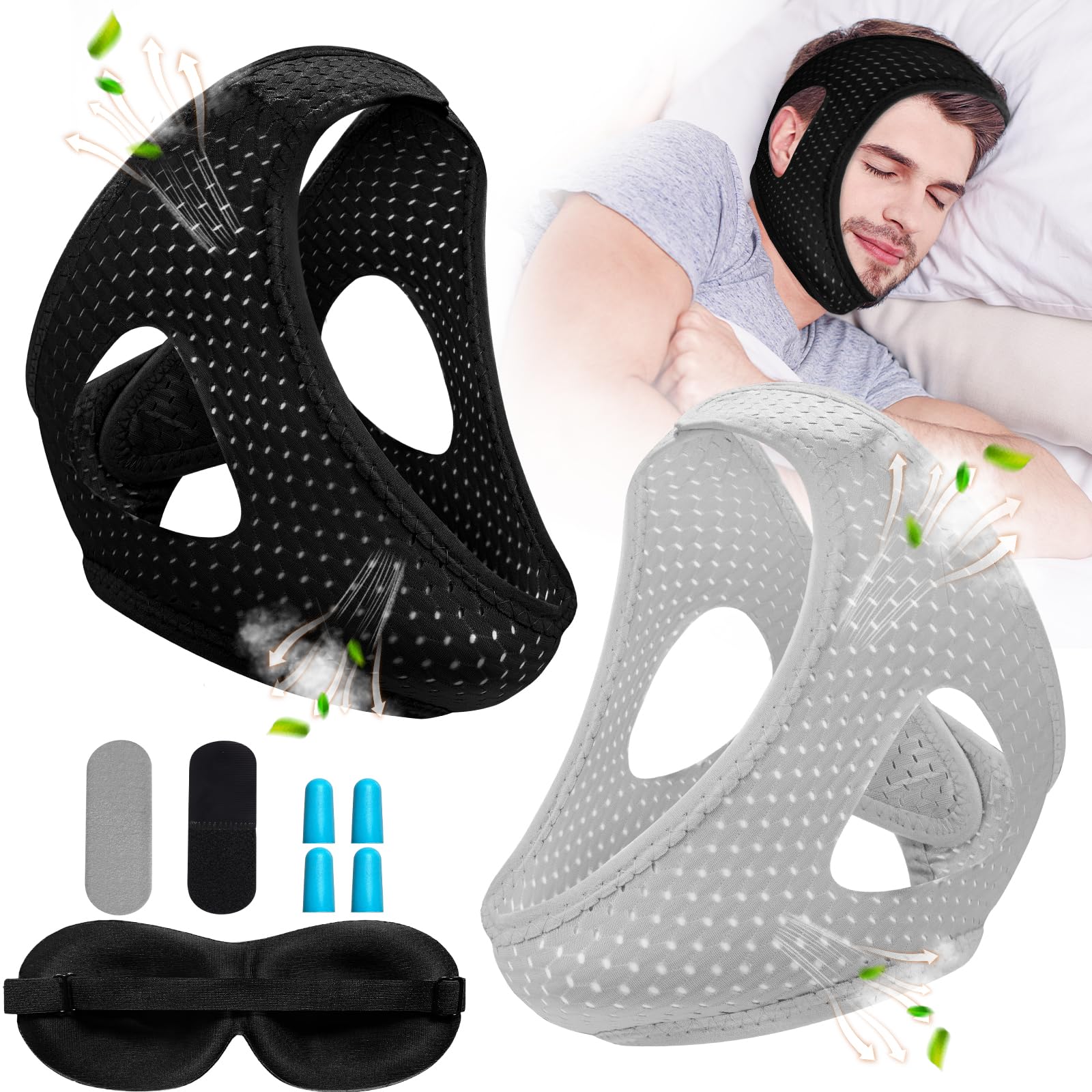 Amazon.com: Chin Strap for Sleeping CPAP User, 2Pack Anti Snore Chin ...