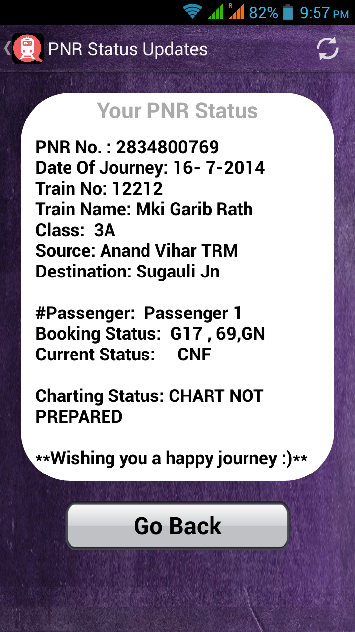 PNR Status Updates - App on Amazon Appstore