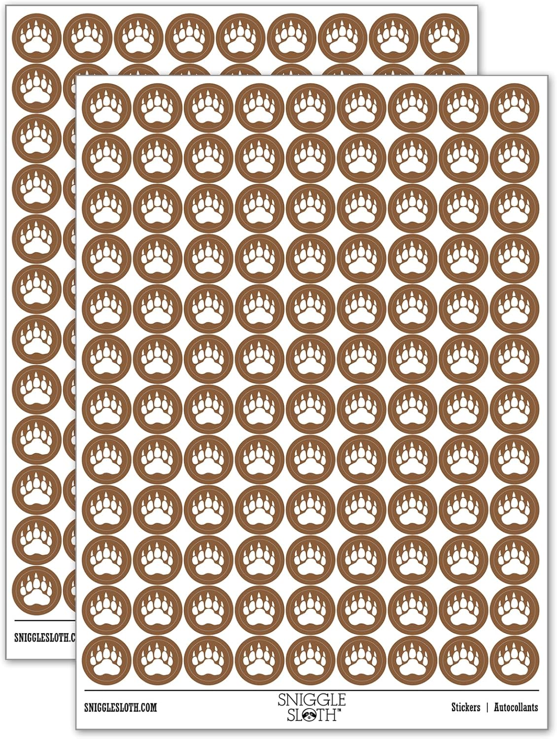 Amazon.com: Grizzly Bear Claw Paw 200+ Round Stickers - Matte Finish ...
