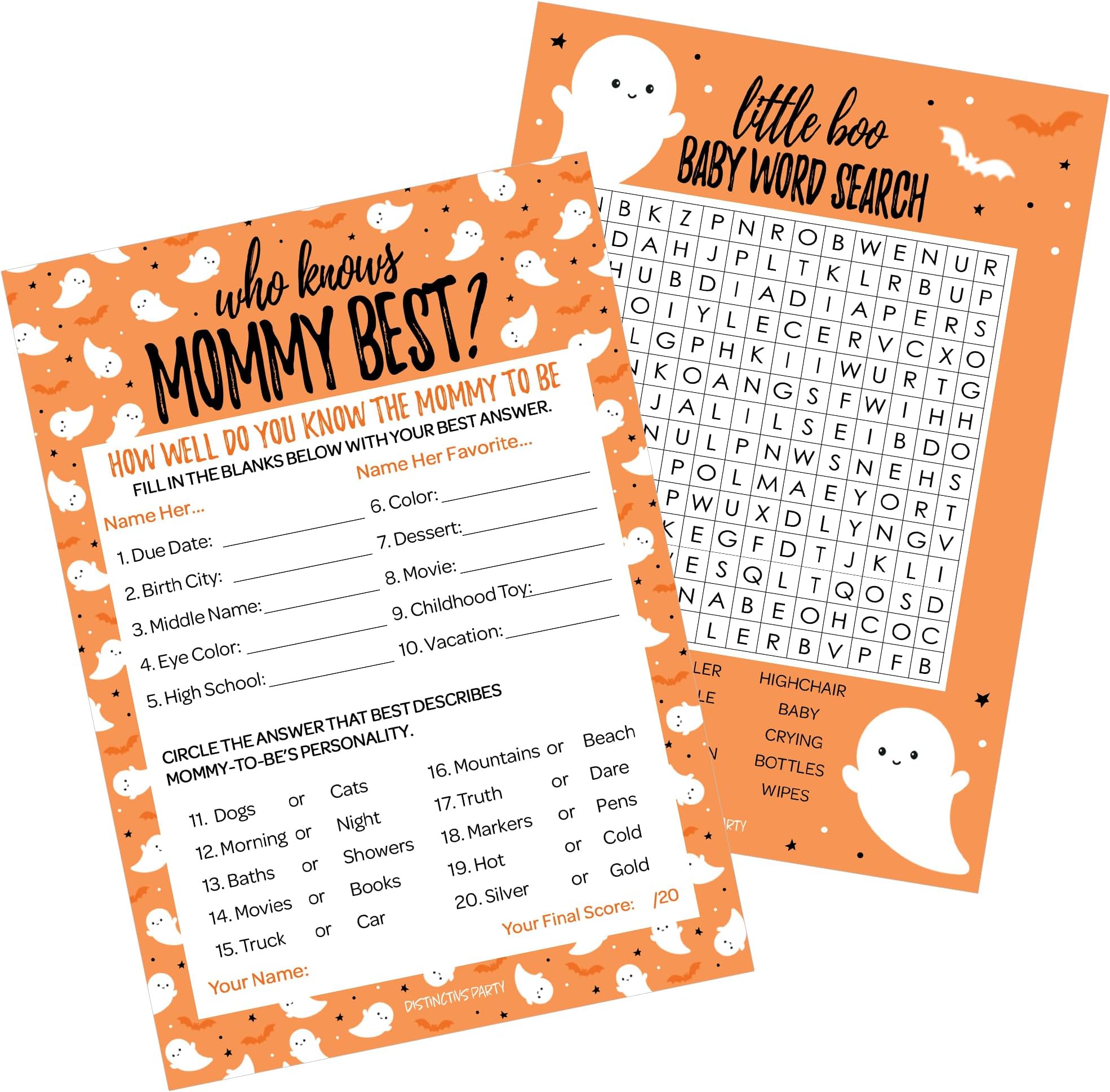 Amazon.com: Halloween Baby Trivia Game, Halloween Game for Baby Shower ...