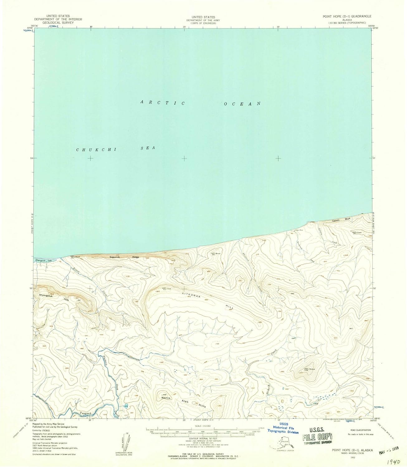 Amazon.com: Alaska Maps - 1952 Point Hope, AK - USGS Historical ...