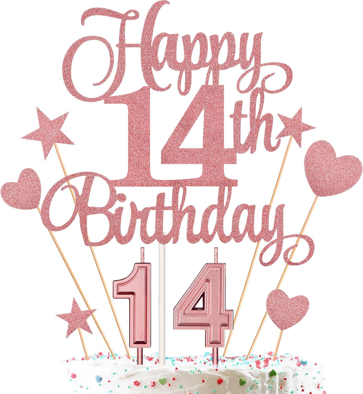 Amazon.com: 17th Birthday Cake Decorations Set Include 17th Birthday ...