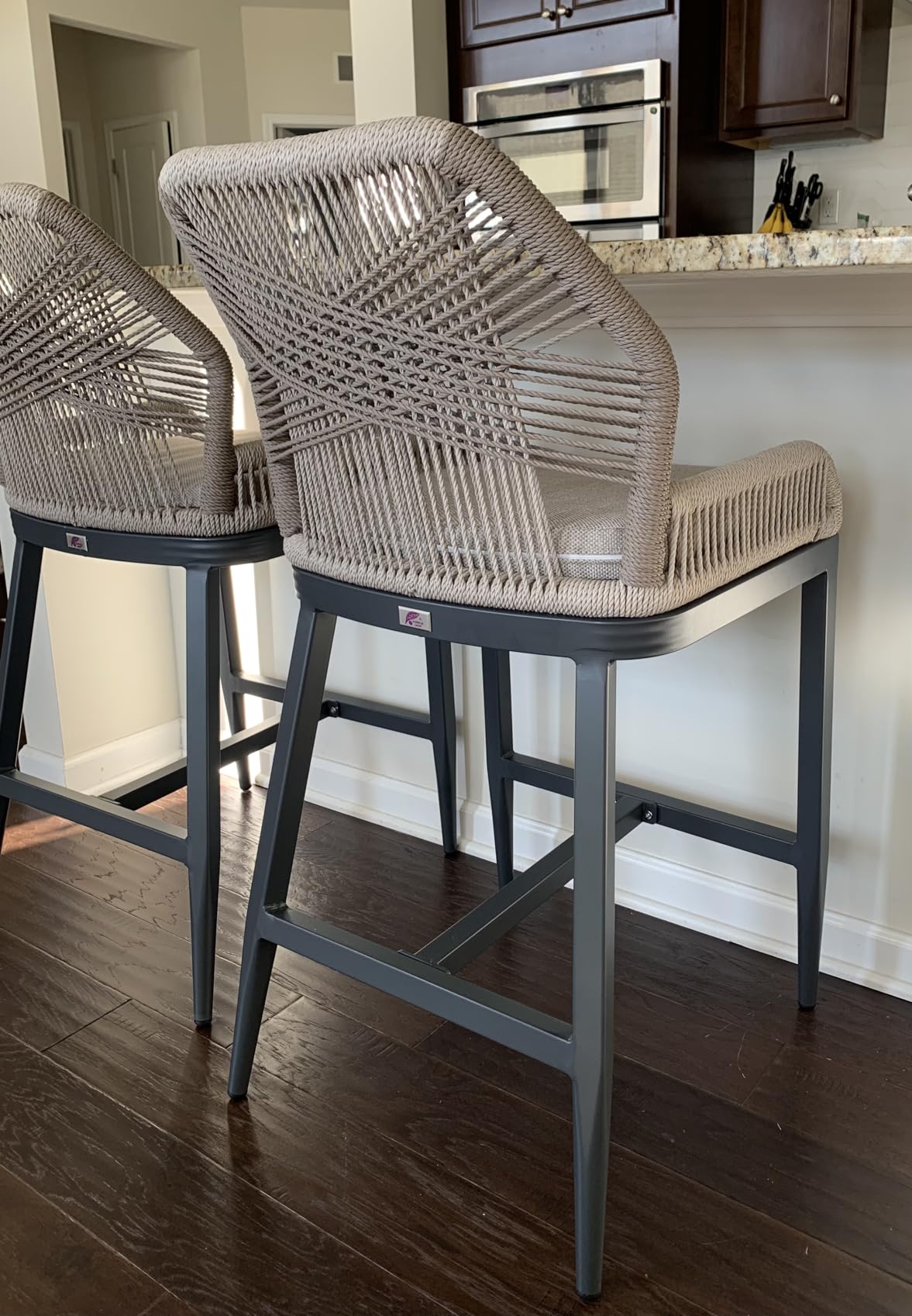 $33/mo - Finance PURPLE LEAF Counter Height Bar Stools Set of 4 Woven ...