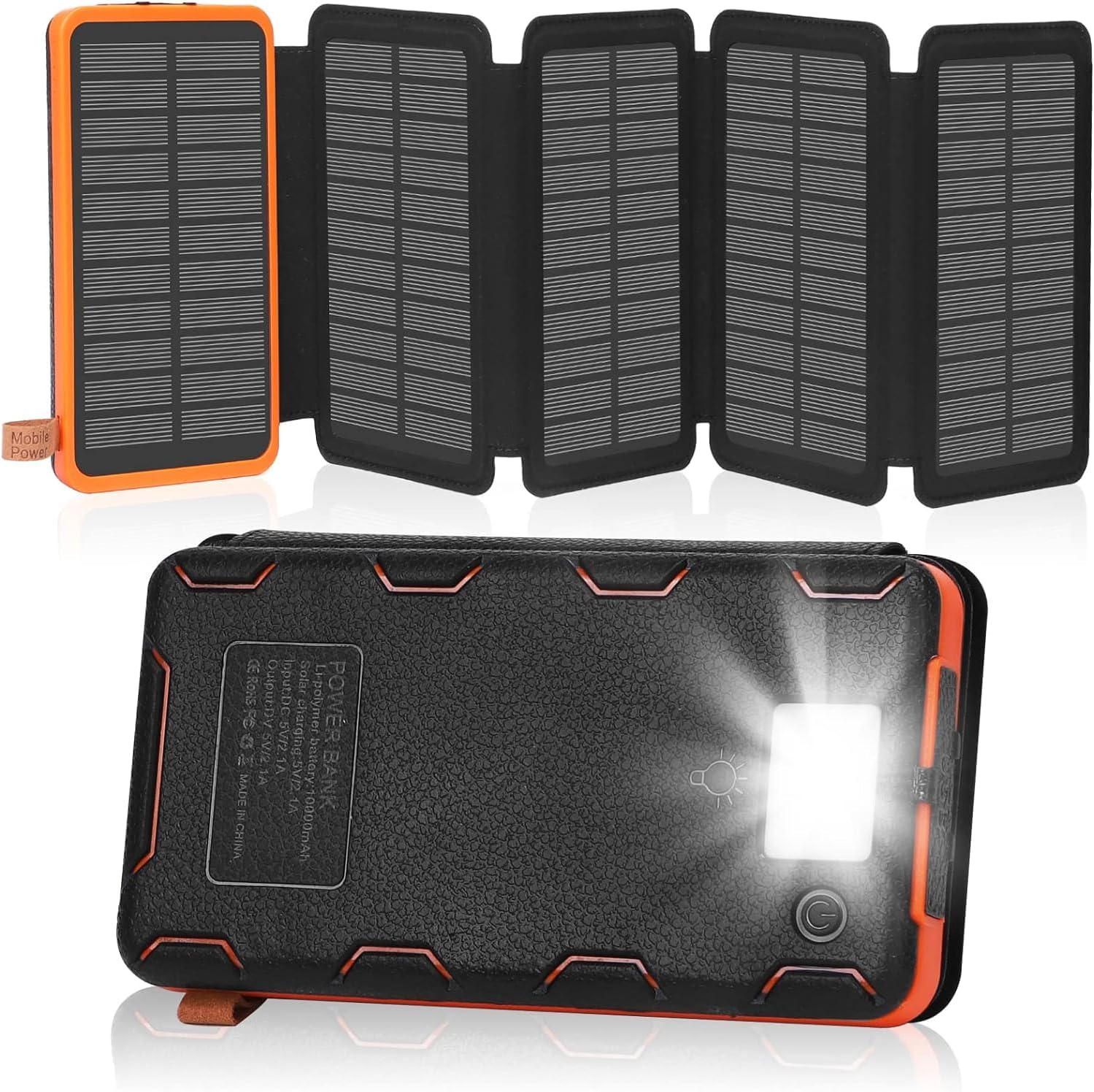 Amazon.com: Phone Solar Charger, FJD 20000mAh Portable Waterproof Solar ...