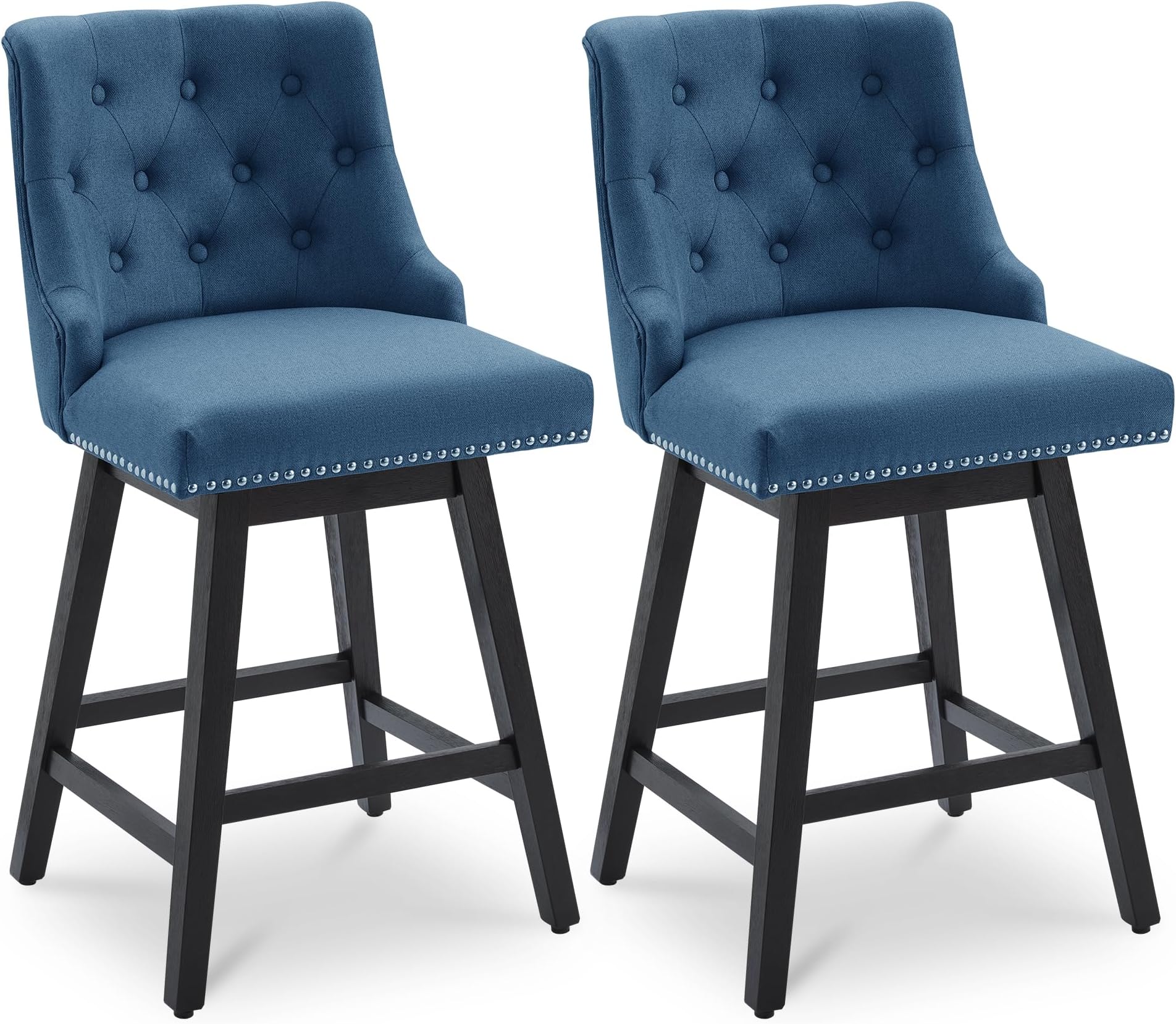 Amazon.com: Busaurus Swivel Counter Height Bar Stools, 26 inch 360 ...