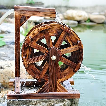 Amazon.com: Wooden Water Wheel Fountain for Garden Patio Pond Pool ...