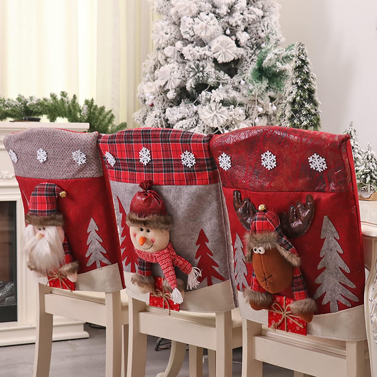 Amazon.com: DCQRY 6 Pcs Christmas Chair Back Cover for Dining Room ...