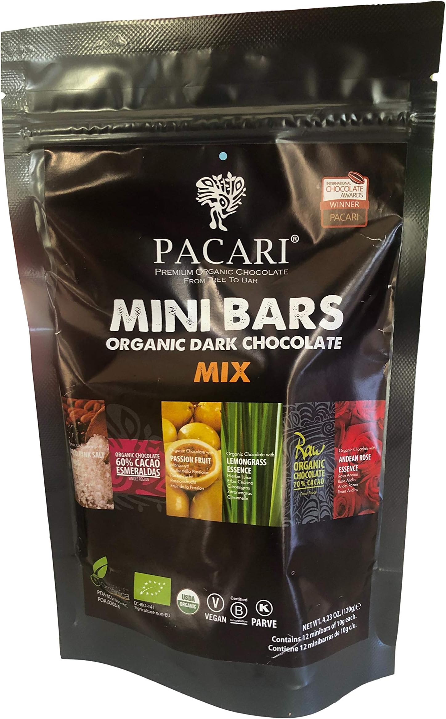 Amazon.com : Organic dark chocolate variety pack 6 flavors, Pacari ...