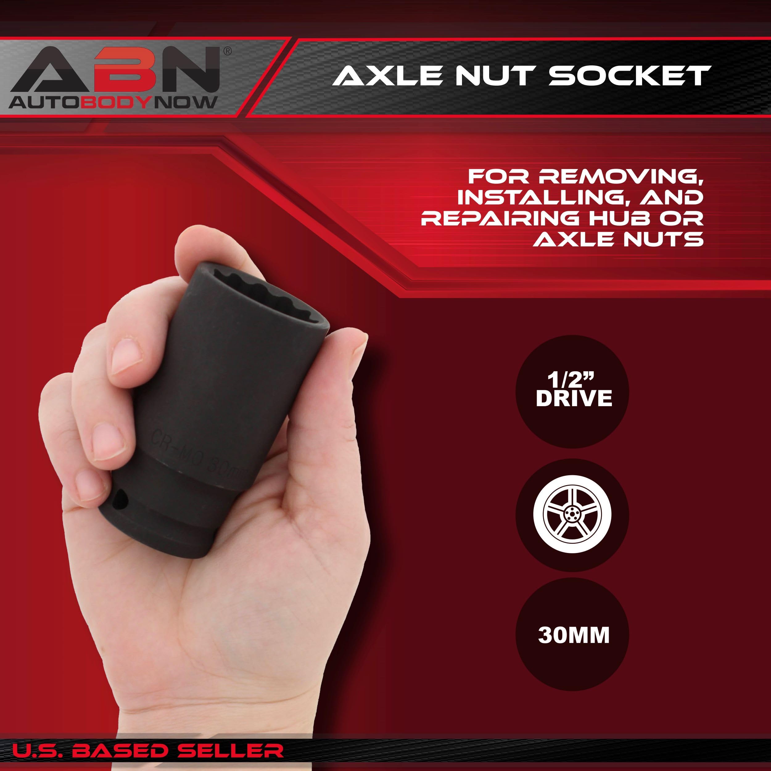 Snapklik.com : Axle Nut Socket, 30mm, 1/2in Drive, 12 Point Universal ...