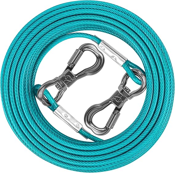 Amazon.com : XiaZ 8FT Dog Tie Out Cable, Dog Tether for Yard 8/10/15/20/30/50FT, Heavy Duty Pet ...